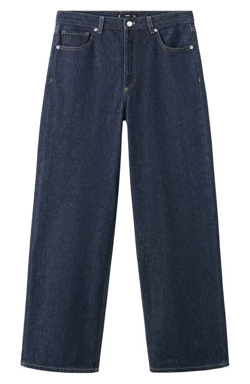 Mango Low Rise Straight Leg Jeans - Open Blue
