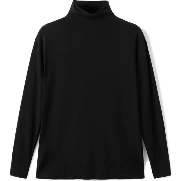 Mango Turtleneck Long Sleeve Sweater - Black