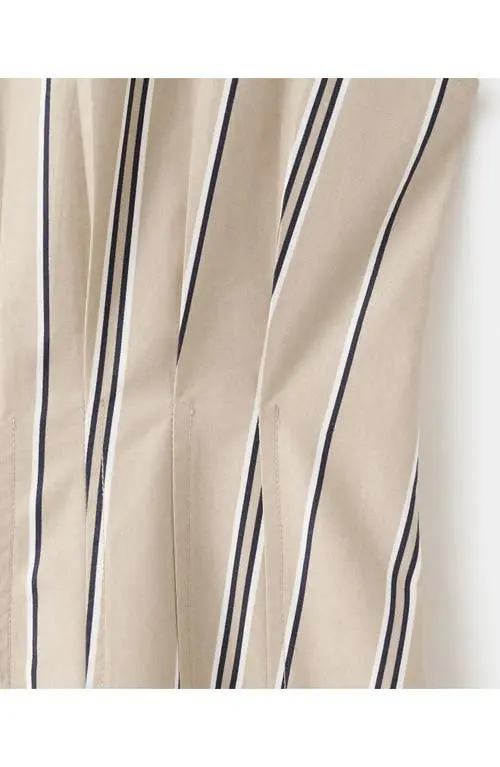 Mango Striped Sleeveless Midi Shirtdress