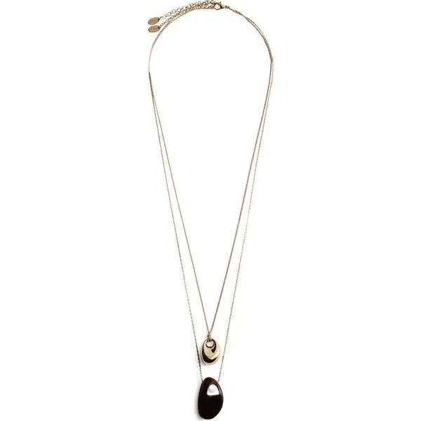 Mango Double Pendant Chain Necklace - Gold