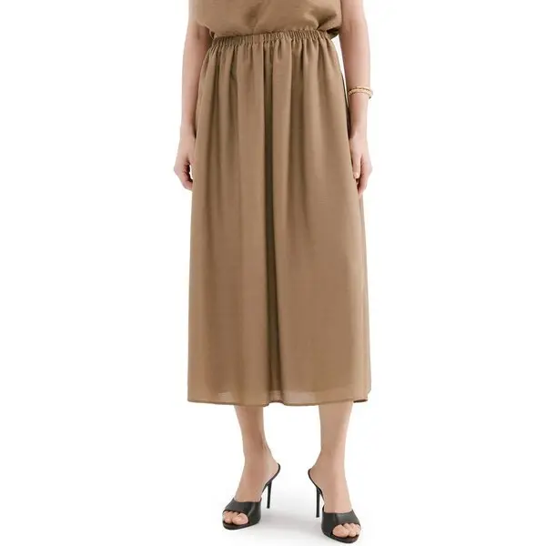 Mango Gathered A-line Midi Skirt