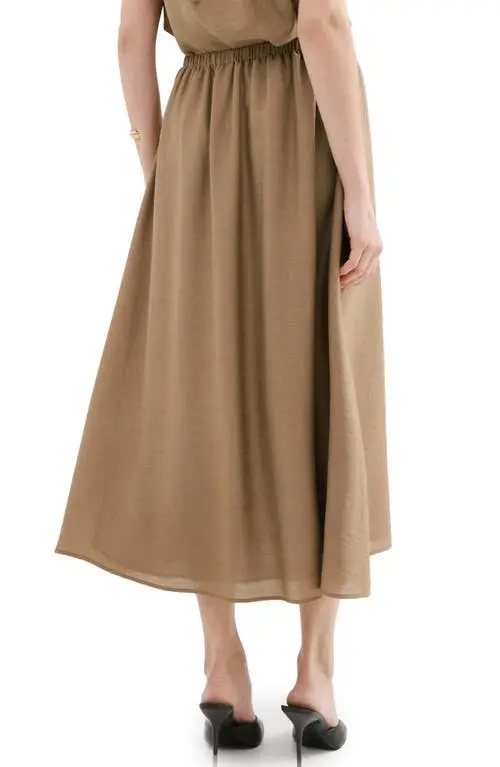 Mango Gathered A-line Midi Skirt