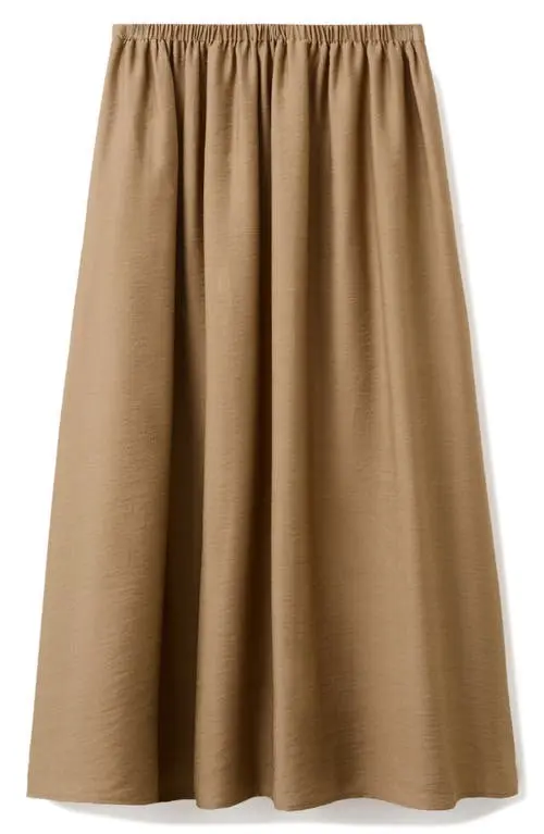 Mango Gathered A-line Midi Skirt