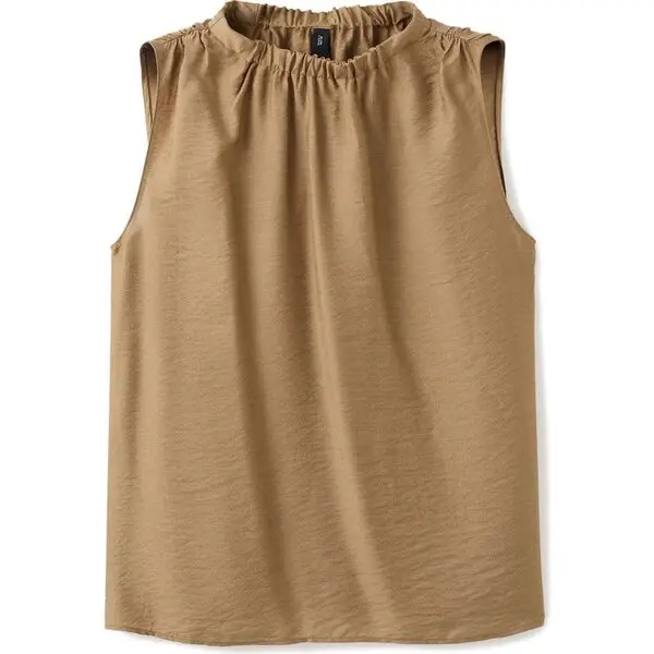 Mango Satin Mock Neck Top