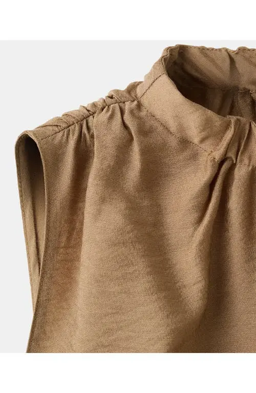 Mango Satin Mock Neck Top