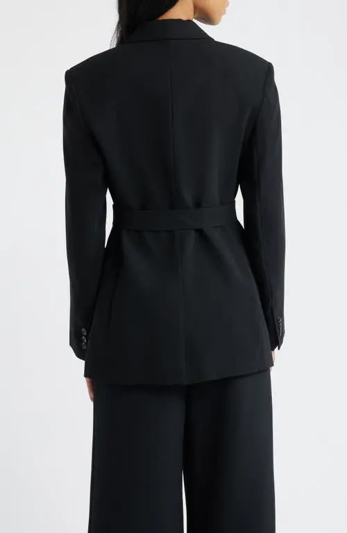 Mango Fitted Tie Blazer - Black