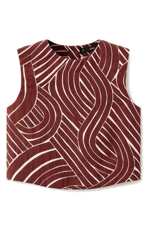 Mango Geometric Print Sleeveless Top