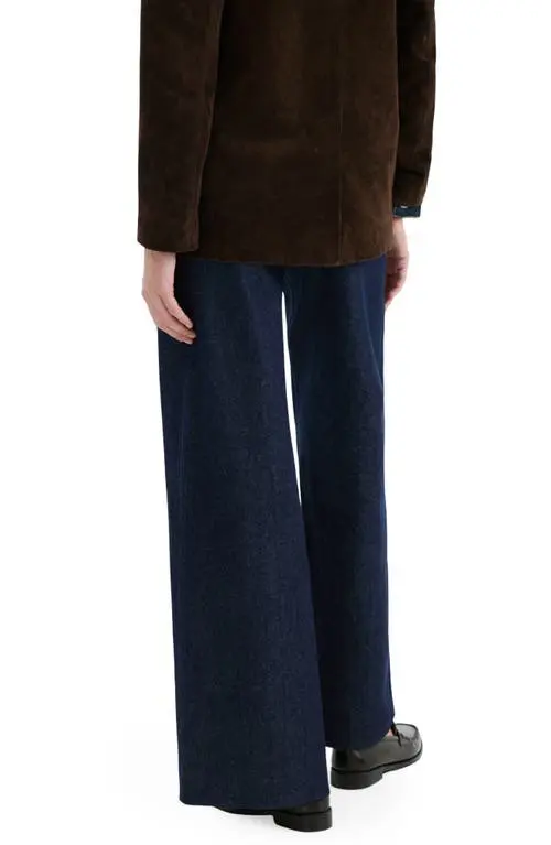 Mango Seamed High-waist Wide-leg Jeans - Open Blue