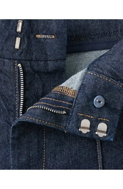 Mango Seamed High-waist Wide-leg Jeans - Open Blue