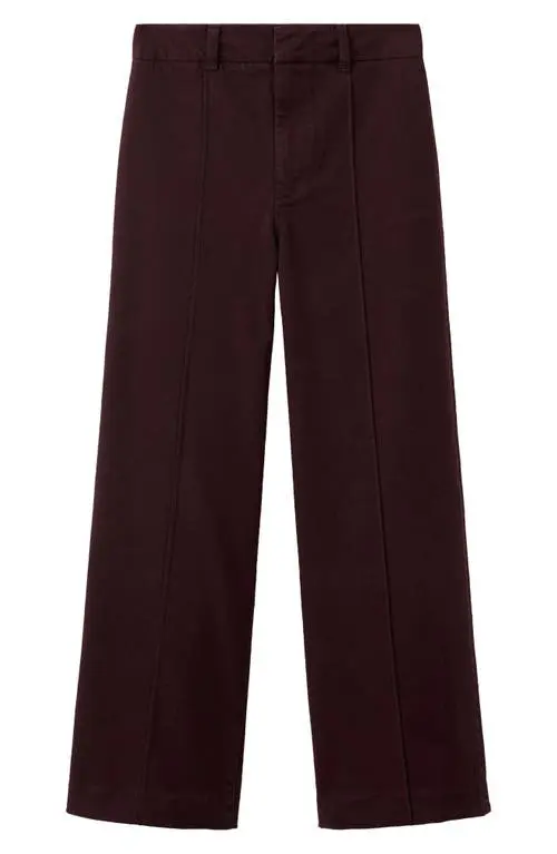 Mango Seamed High-waist Wide-leg Jeans - Wine