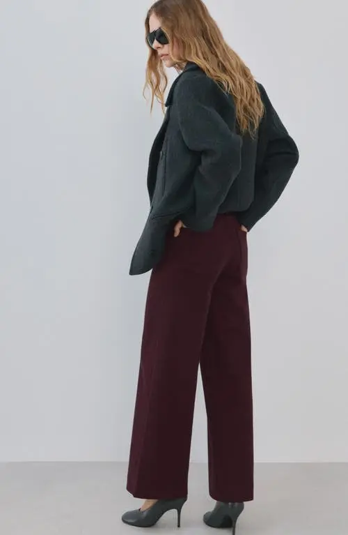 Mango Seamed High-waist Wide-leg Jeans - Wine