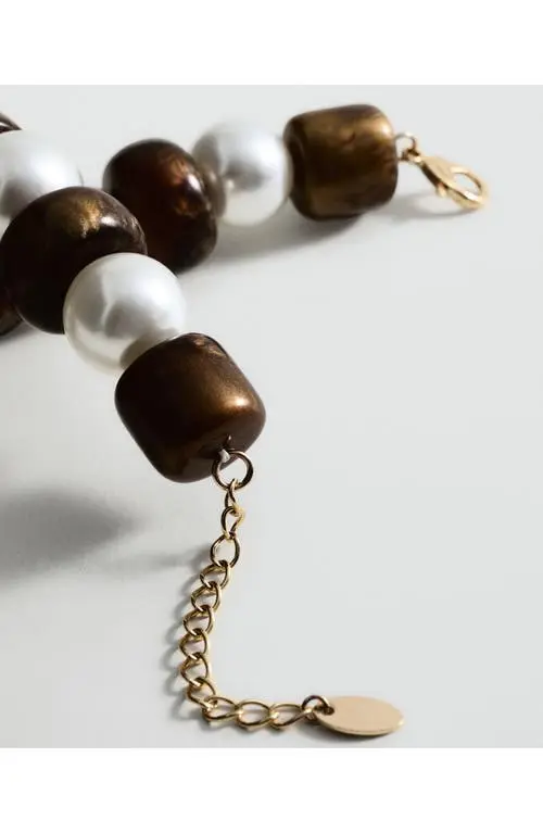 Mango Beaded Faux-pearl Statement Necklace