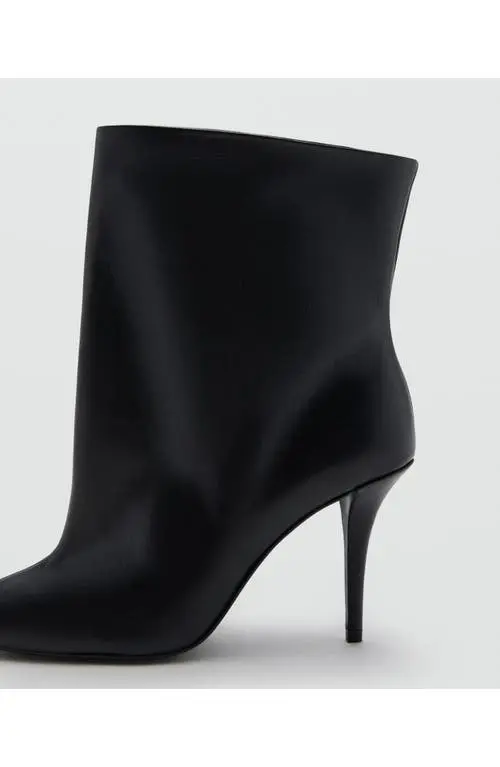 Mango Leather Stiletto Bootie