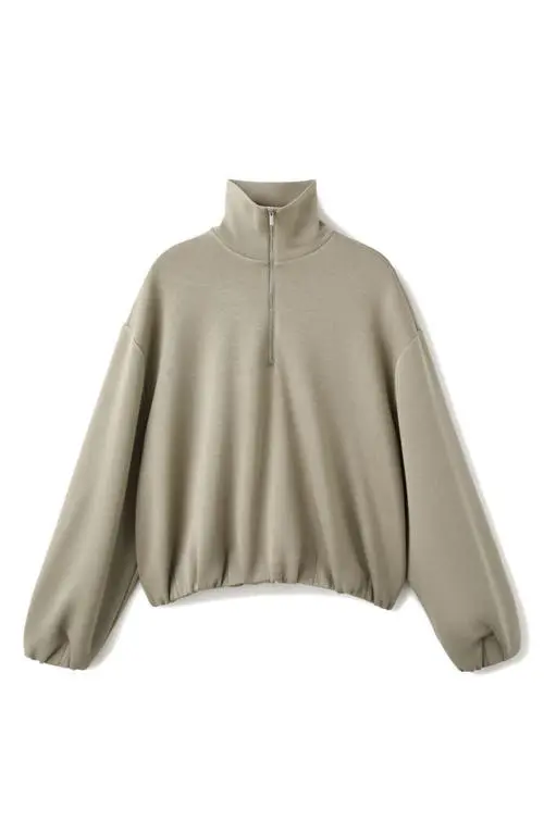 Mango High Neck Balloon Sweatshirt - Khaki Green
