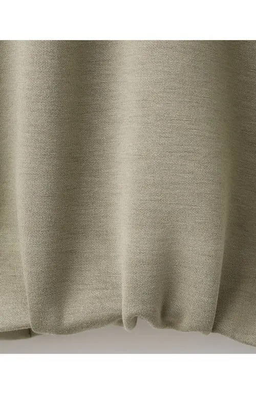 Mango High Neck Balloon Sweatshirt - Khaki Green
