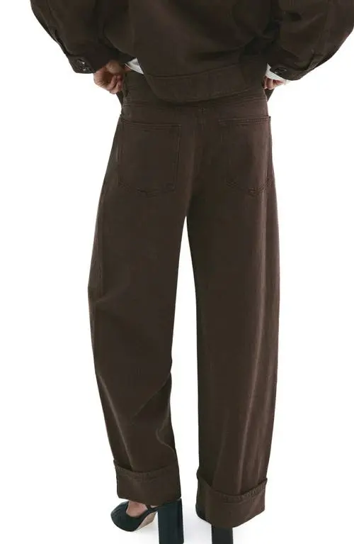 Mango Cuffed Balloon Jeans - Chocolate