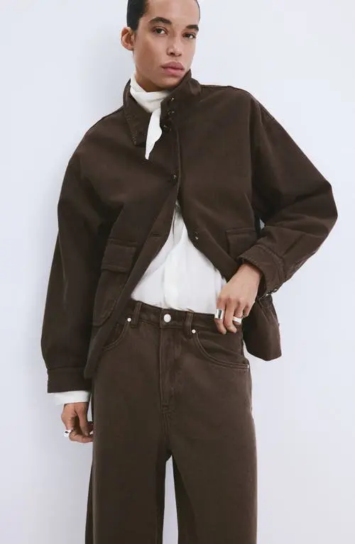 Mango Cuffed Balloon Jeans - Chocolate