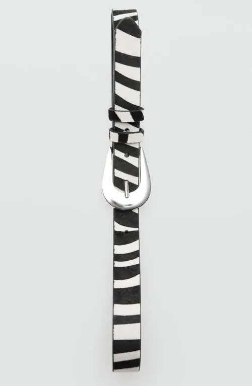 Mango Zebra Print Calf Hair Belt