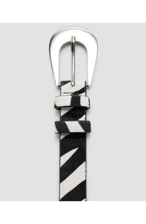 Mango Zebra Print Calf Hair Belt