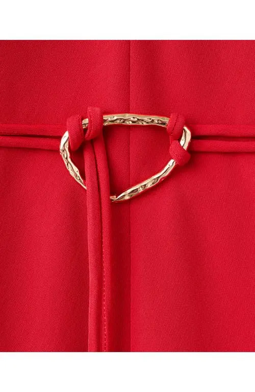 Mango Belted Long Sleeve Midi Dress