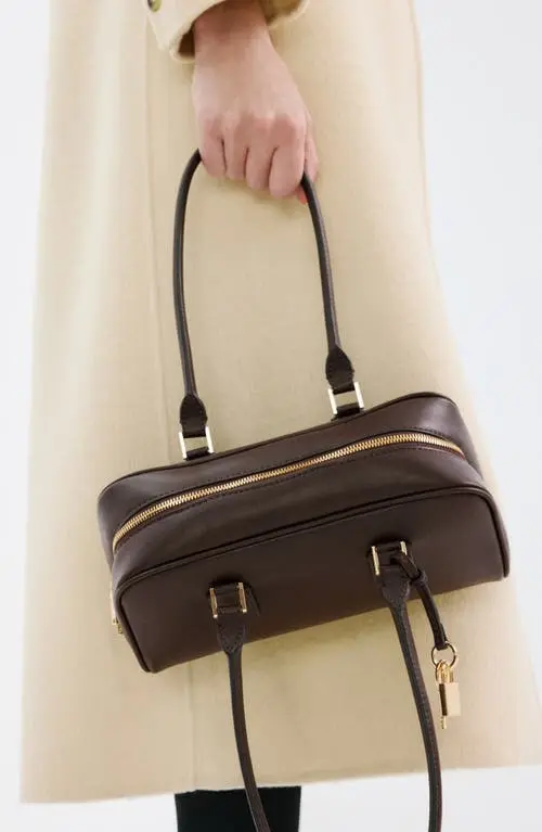 Mango Faux Leather Bowling Bag