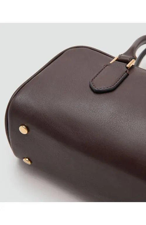 Mango Faux Leather Bowling Bag