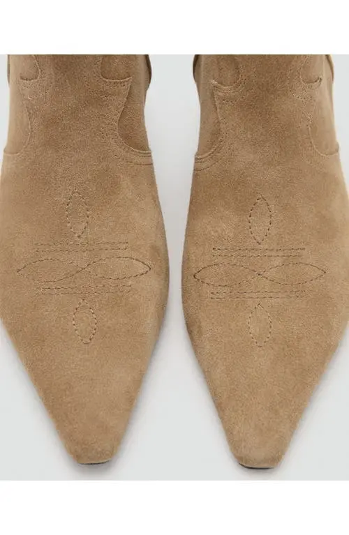 Mango Suede Kitten Heel Ankle Boots