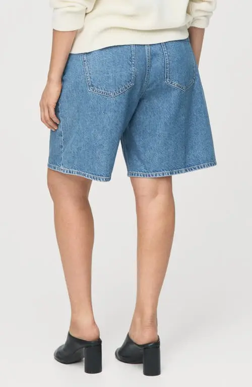 Mango High Waist Long Denim Shorts