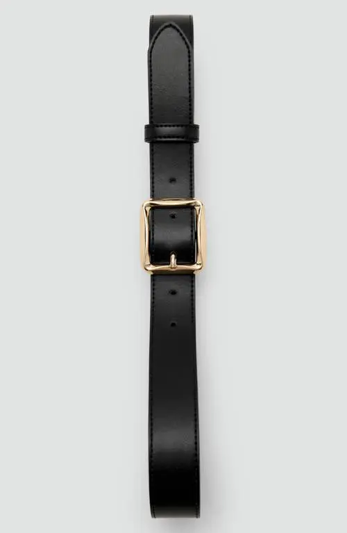 Mango Square Buckle Belt - Black