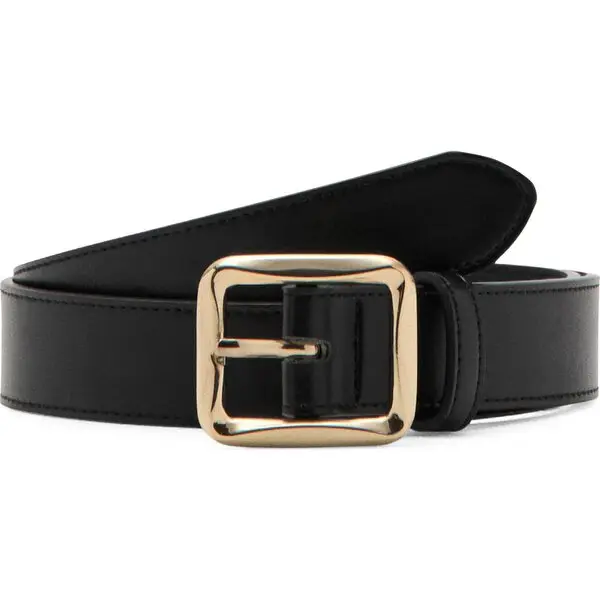 Mango Square Buckle Belt - Black