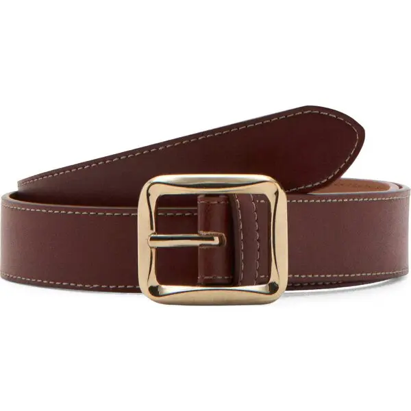Mango Square Buckle Belt - Brown