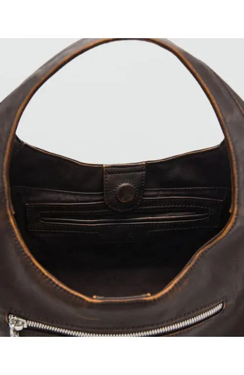 Mango Faux Leather Shoulder Bag
