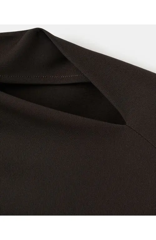 Mango Asymmetric Neck Long Sleeve Dress