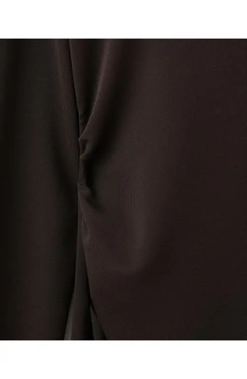Mango Asymmetric Neck Long Sleeve Dress