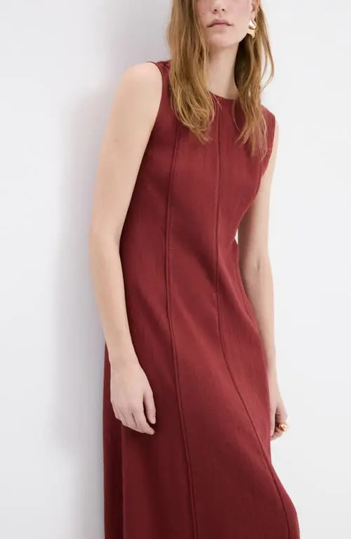 Mango A-line Midi Dress - Cherry