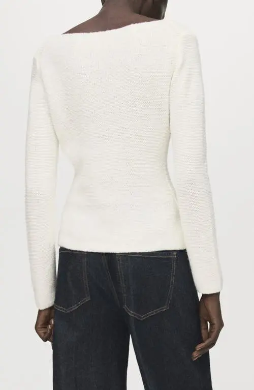 Mango Sweater With Seam Detailing - Ecru