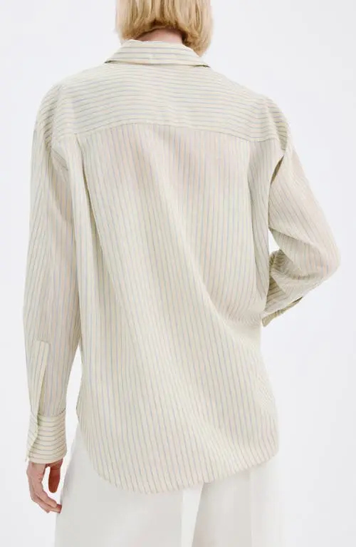 Mango Stripe Oversize Button-up Shirt