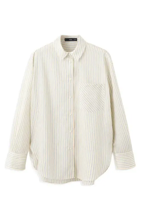 Mango Stripe Oversize Button-up Shirt