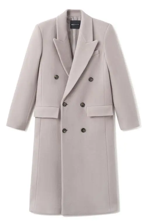 Mango Double-breasted Virgin Wool-blend Coat