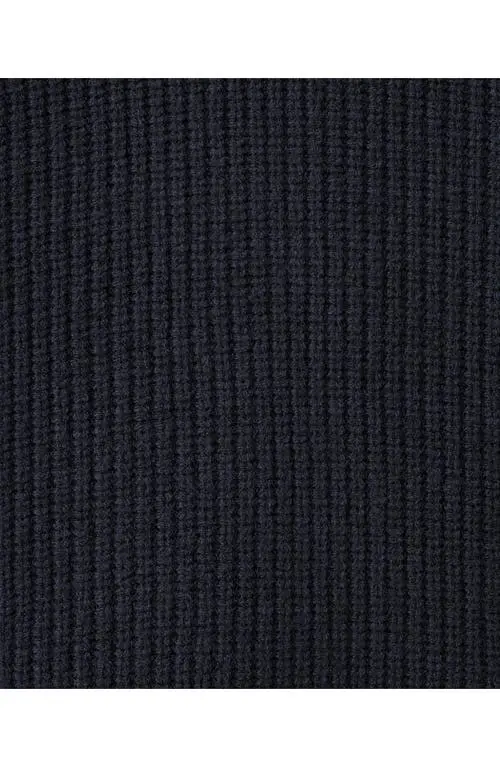 Mango Shoulder Button Mock Neck Sweater - Dark Navy