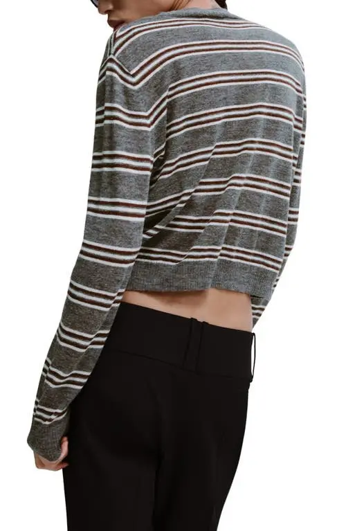 Mango Stripe Crop Sweater