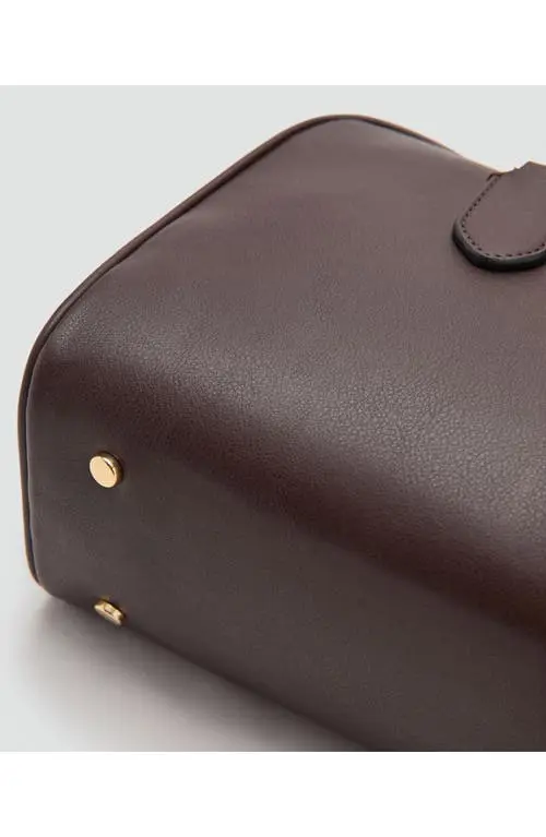 Mango Faux Leather Bowling Bag