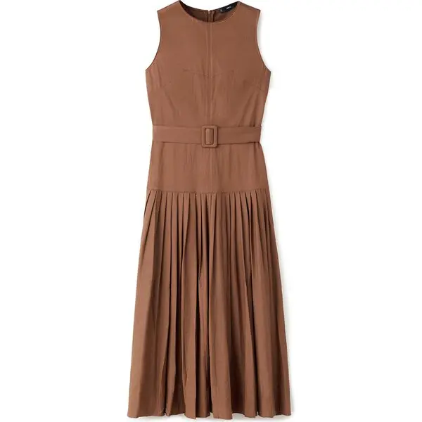 Mango Sleeveless Pleated A-line Midi Dress