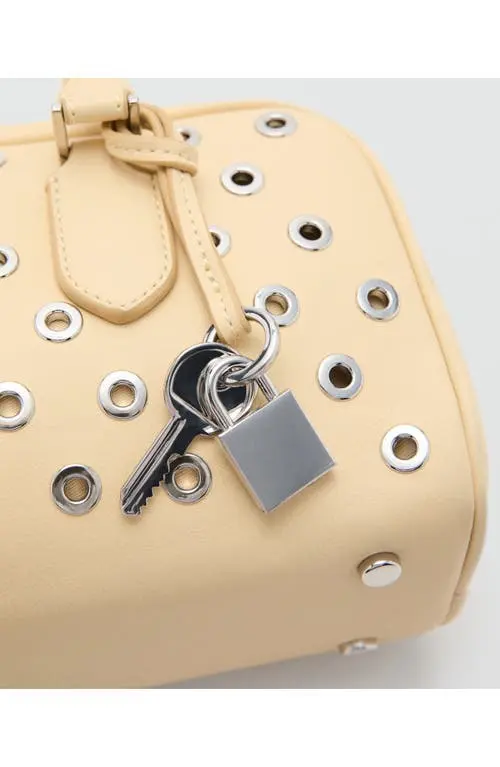 Mango Faux Leather Eyelets Bowling Bag