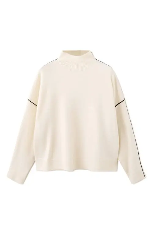 Mango Piped Mock Neck Sweater