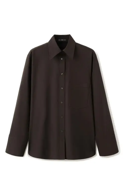 Mango Straight Fit Pocket Button-up Shirt - Chocolate
