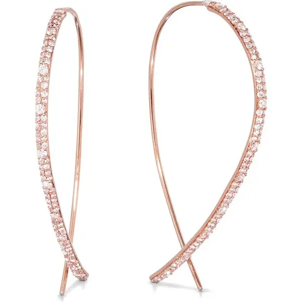 Lana Jewelry 14k Gold Diamond Hoop Earrings - Rose Gold