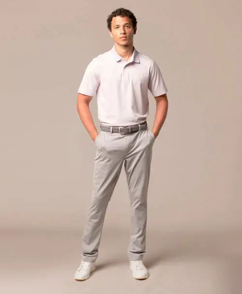 ASHWORTH GOLF 2bar Solid Polo - Lavender Fog