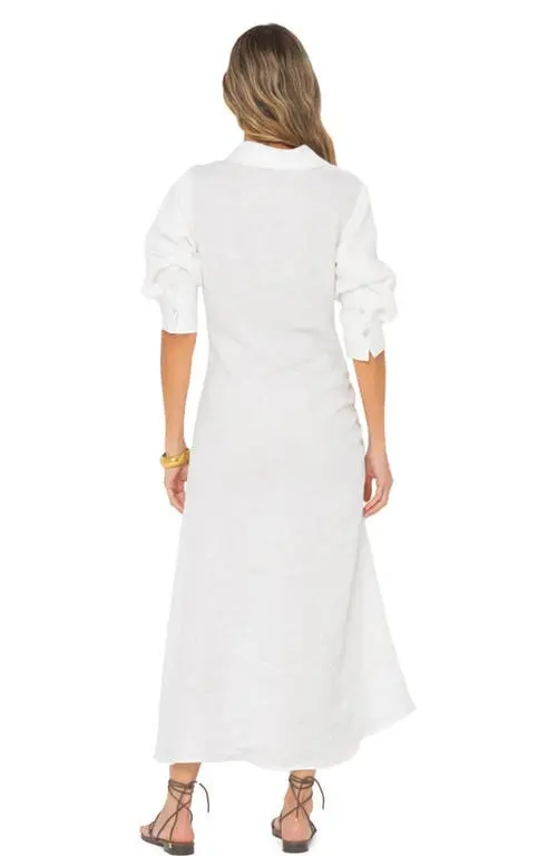 JBQ Lydia Linen Maxi Dress - Ecru