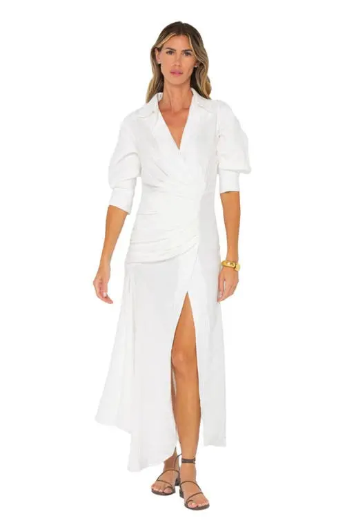 JBQ Lydia Linen Maxi Dress - Ecru